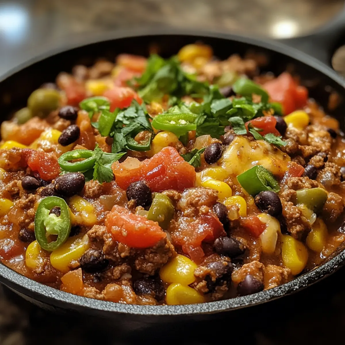 Easy Beefy Black Bean Chili Skillet: Bold Flavor, Cozy Comfort